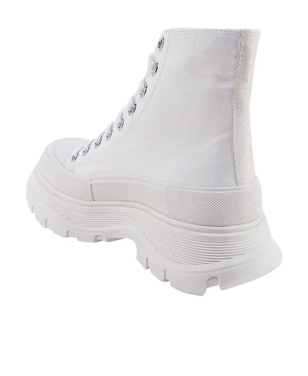 Alexander McQueen Lace-up High-top Canvas Sneakers With Embossed Logo