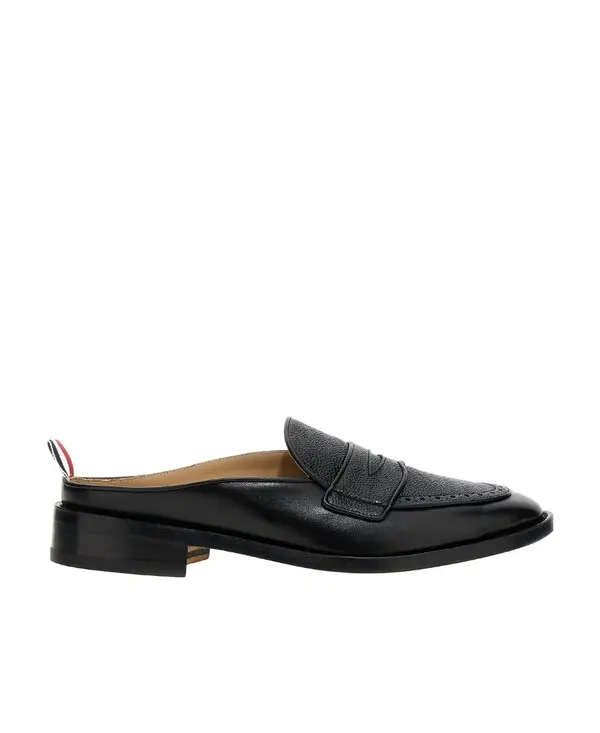 Thom Browne Varsity Leather Penny Loafers - Black