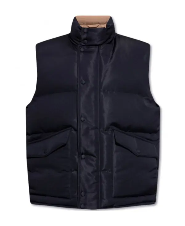 Alexander McQueen Stand Collar Logo Printed Zipped Jacket