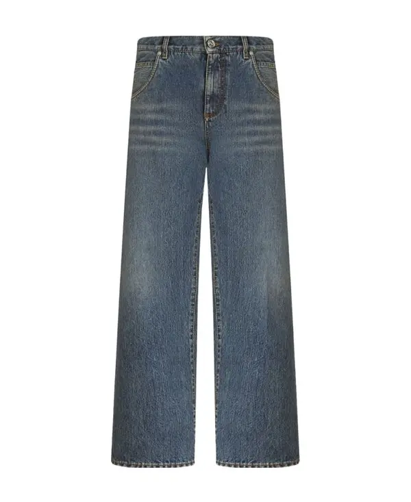 Etro Pegaso Embroidered Wide-leg Jeans - Gray
