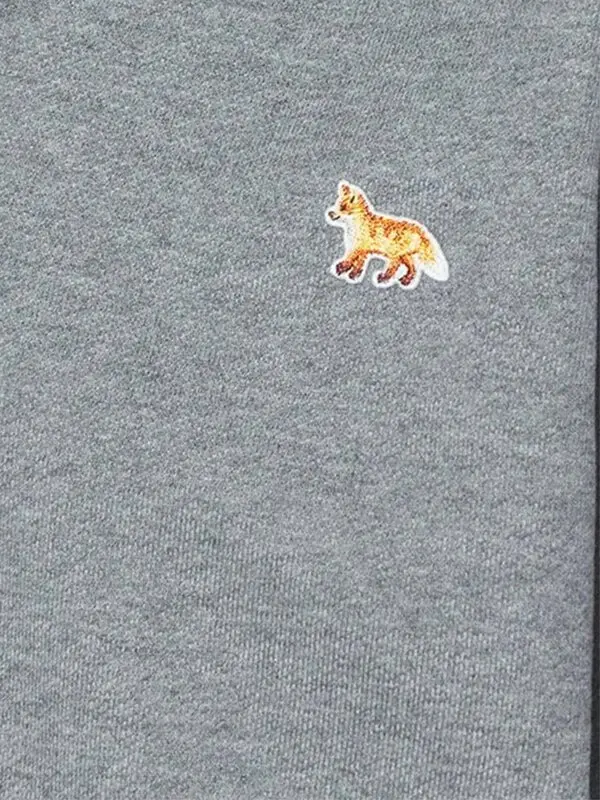 Maison Kitsuné Half-zip Sweatshirt With Fox Patch - Gray