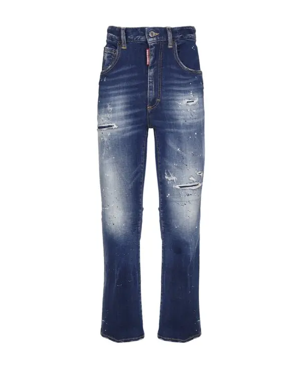 Dsquared2 High-waisted Distressed Flare Jeans - Blue