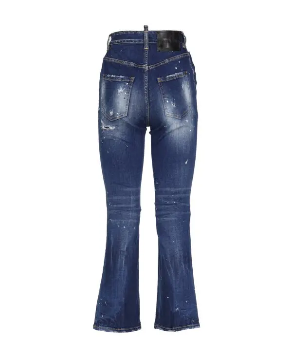 Dsquared2 High-waisted Distressed Flare Jeans - Blue