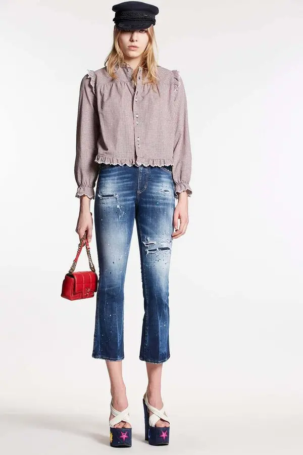 Dsquared2 High-waisted Distressed Flare Jeans - Blue