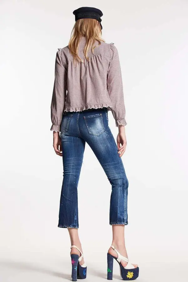 Dsquared2 High-waisted Distressed Flare Jeans - Blue