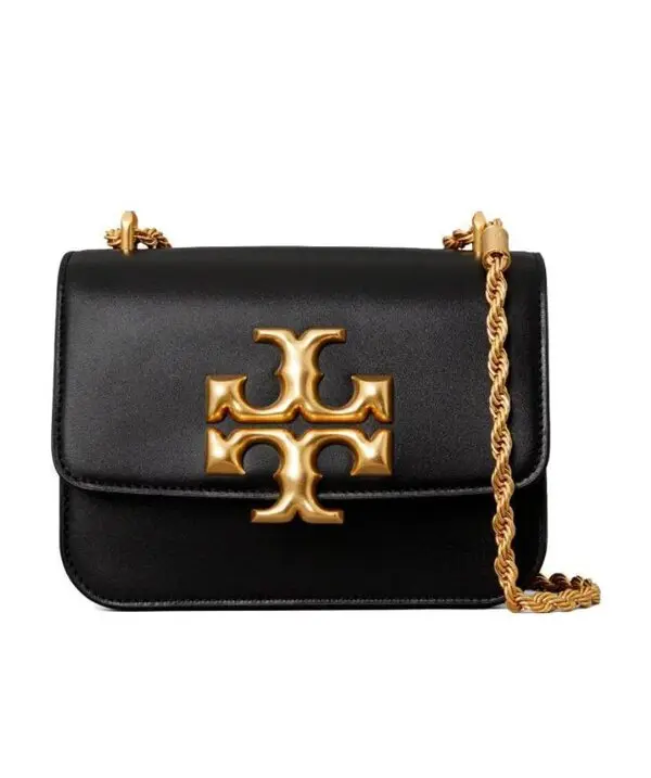 Tory Burch Eleanor Logo Plaque Small Shoulder Bag - Black