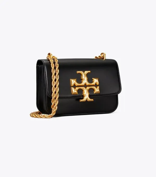 Tory Burch Eleanor Logo Plaque Small Shoulder Bag - Black