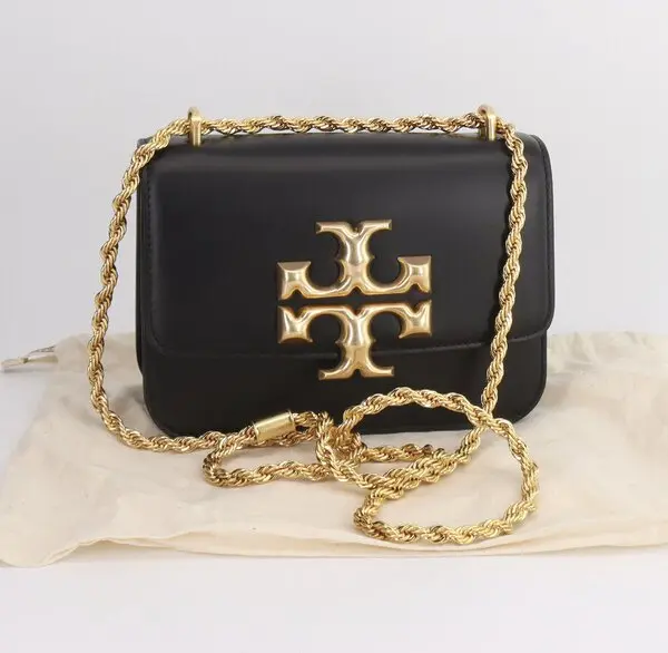 Tory Burch Eleanor Logo Plaque Small Shoulder Bag - Black