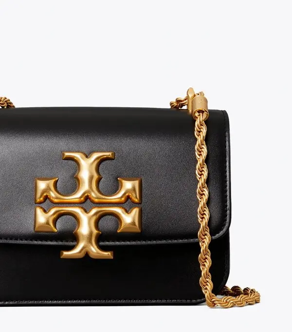 Tory Burch Eleanor Logo Plaque Small Shoulder Bag - Black