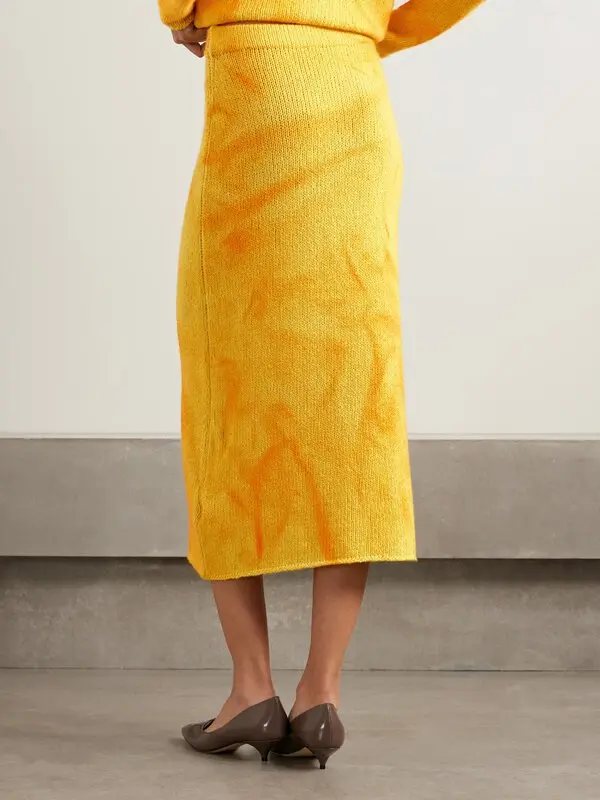 Gabriela Hearst Dorcas Tie-dyed Cashmere Midi Skirt
