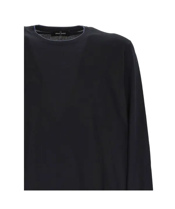 GRAN SASSO Long Sleeved Crewneck Knitted Jumper - Black