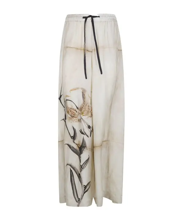 PIERRE-LOUIS MASCIA Printed Straight Leg Trousers - White