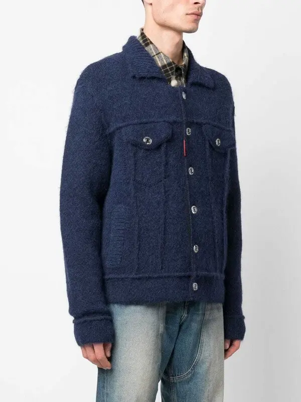 Dsquared2 Ribbed Knit Buttoned Jacket