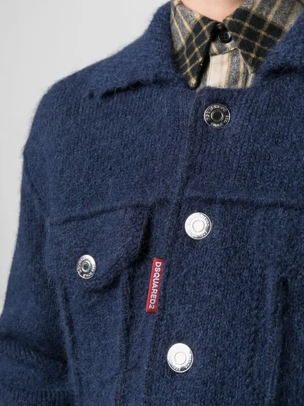 Dsquared2 Ribbed Knit Buttoned Jacket