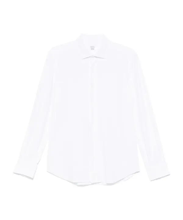 MAZZARELLI Lapel Long Sleeve Shirt - White