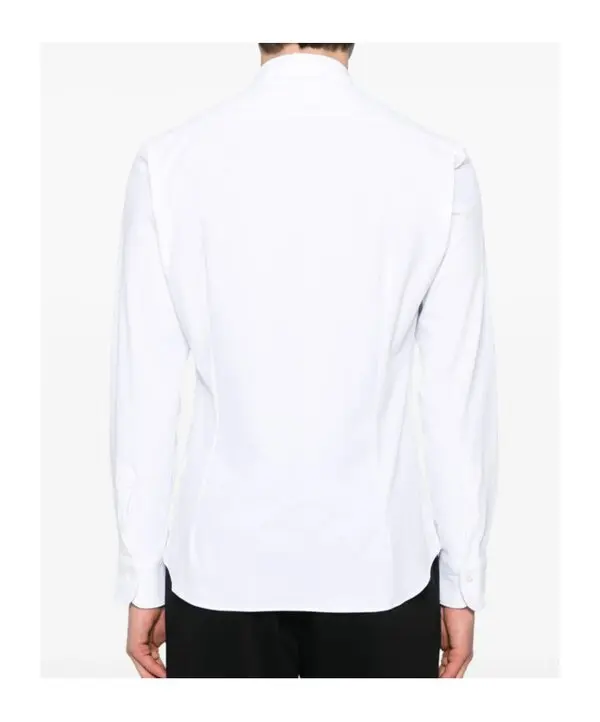 MAZZARELLI Lapel Long Sleeve Shirt - White