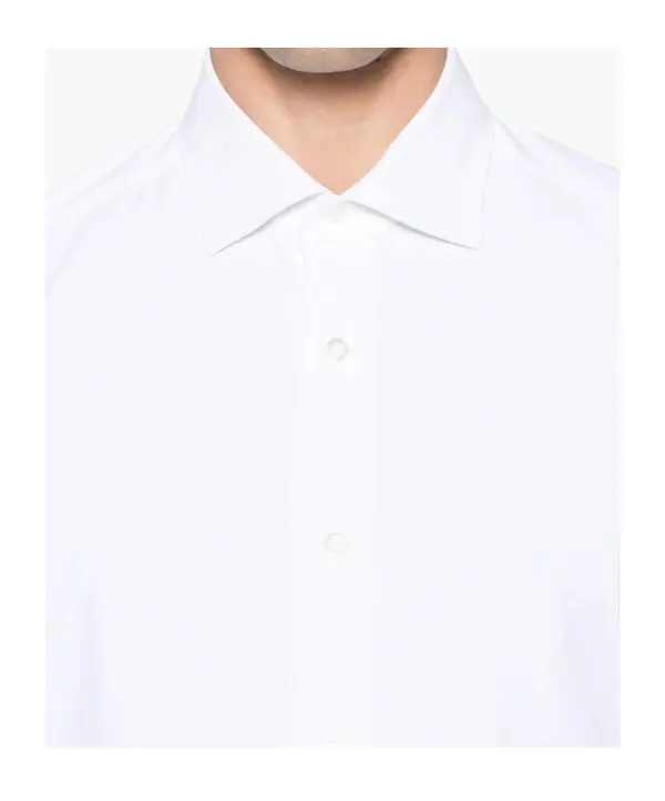MAZZARELLI Lapel Long Sleeve Shirt - White