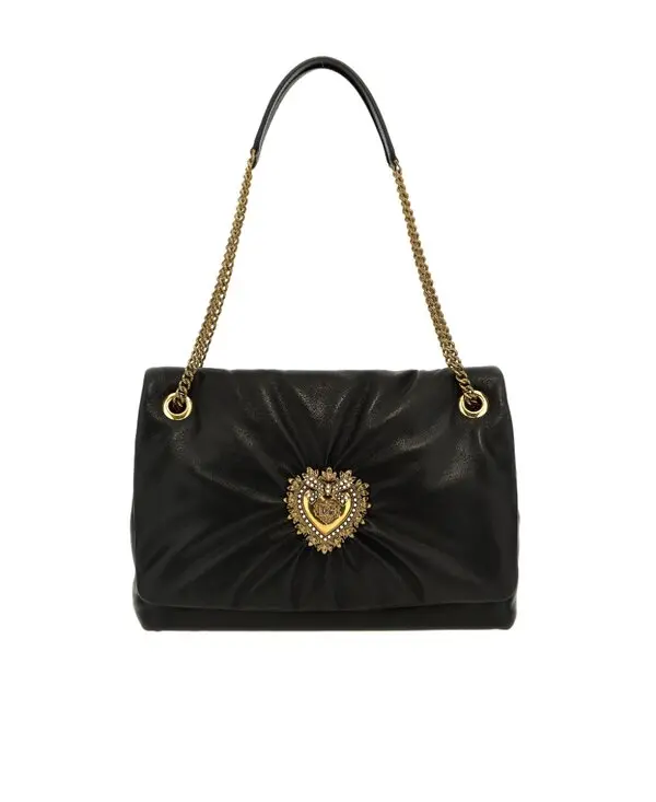 Dolce & Gabbana Embellished Heart Shoulder Bag - Black