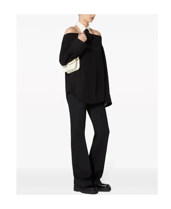 Valentino Garavani Long-sleeve Silk Blouse With Contrast Collar