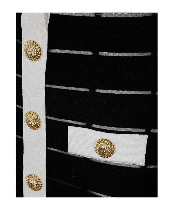 Balmain Embellished Knitted Mini Dress - Black