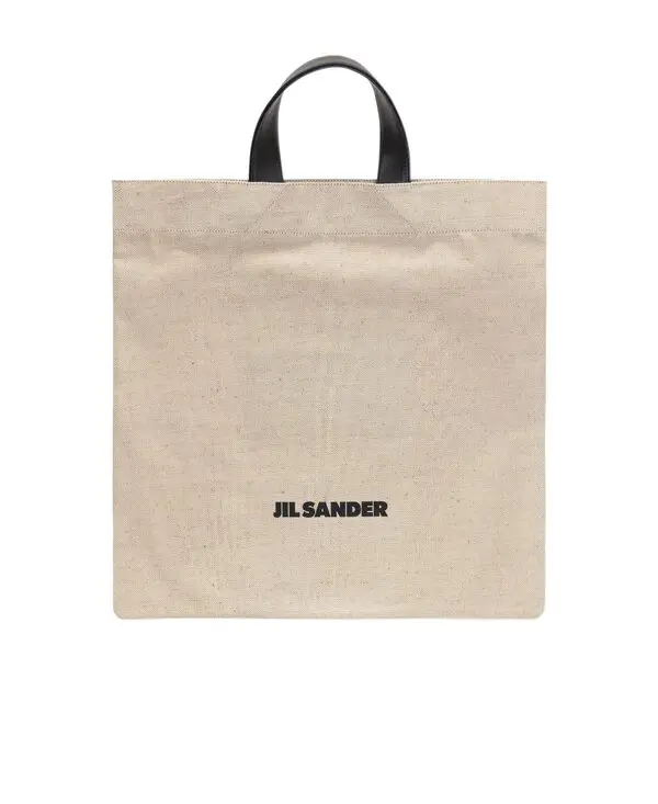 JIL SANDER Logo Printed Square Tote Bag - Nude