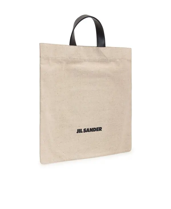 JIL SANDER Logo Printed Square Tote Bag - Nude