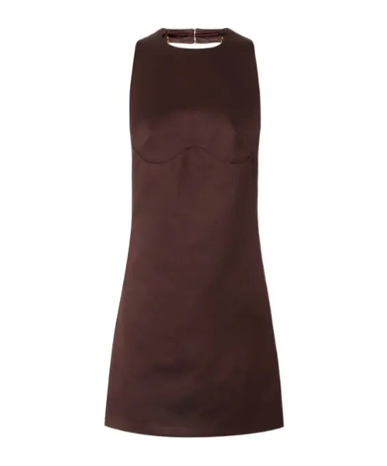Elisabetta Franchi Necklace Mini Dress - Cocoa