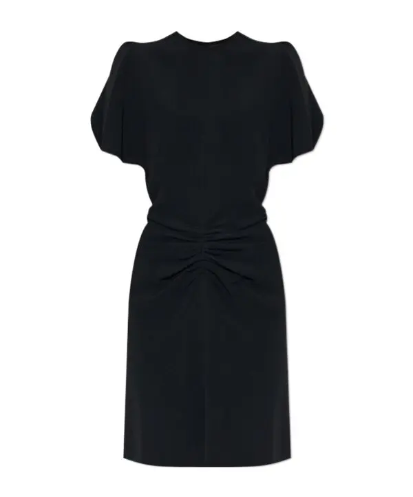 Victoria Beckham Short Sleeve Gathered Midi Dress