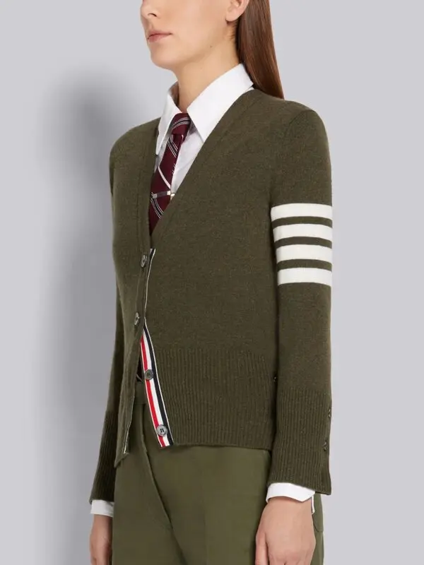 Thom Browne Four-bar V-neck Cardigan - Black