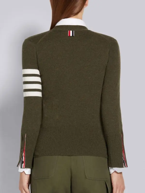 Thom Browne Four-bar V-neck Cardigan - Black