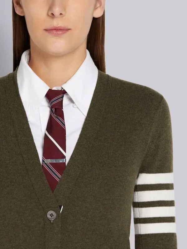 Thom Browne Four-bar V-neck Cardigan - Black