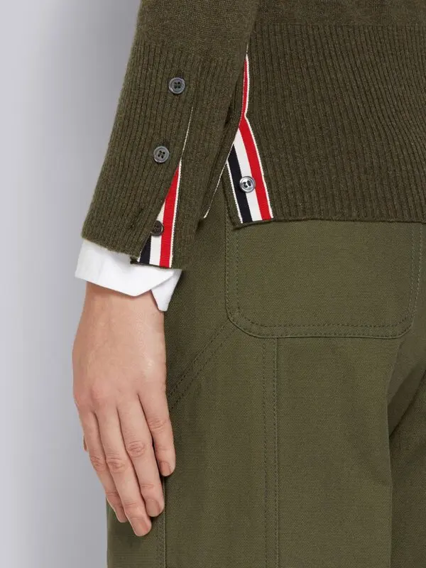 Thom Browne Four-bar V-neck Cardigan - Black