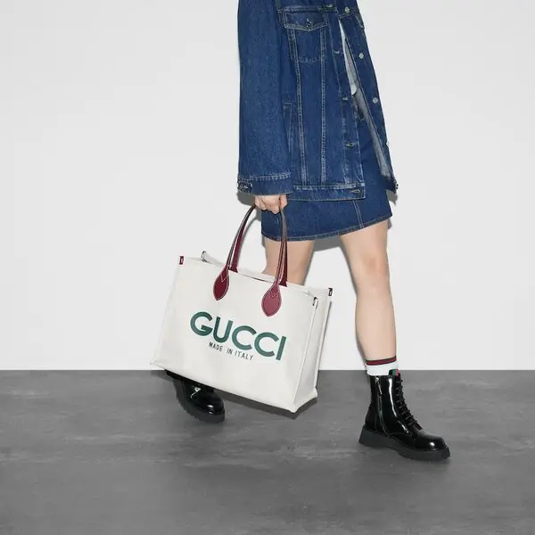 Gucci Logo Printed Tote Bag