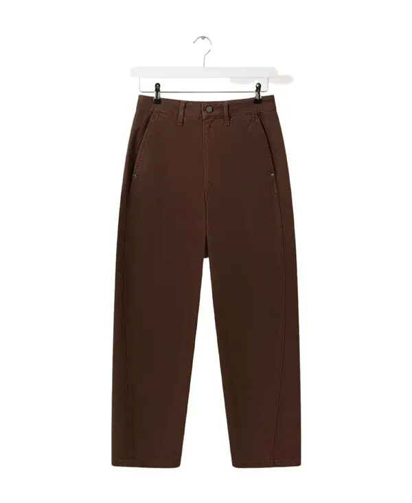 LEMAIRE High-waist Straight-leg Cropped Trousers - Brown