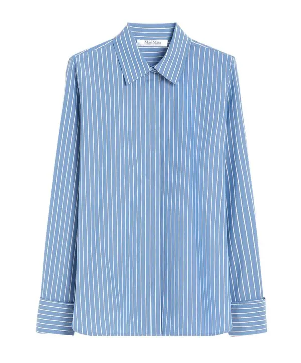 Max Mara Striped Cotton Shirt - Blue