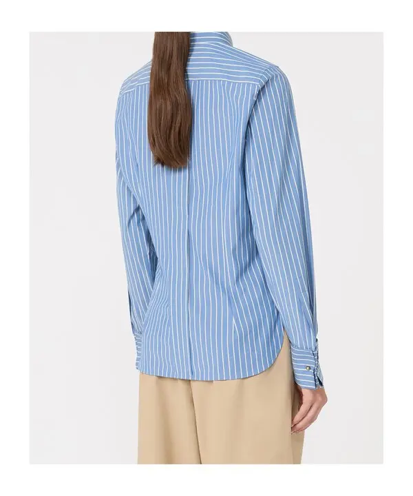 Max Mara Striped Cotton Shirt - Blue