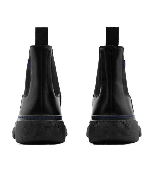Burberry Round Toe Chelsea Boots - Black
