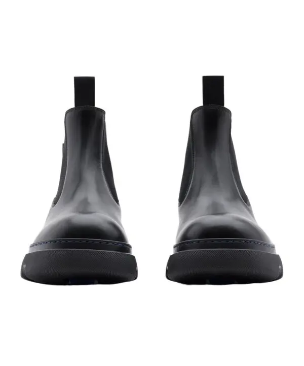 Burberry Round Toe Chelsea Boots - Black