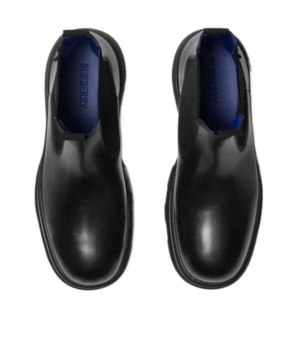 Burberry Round Toe Chelsea Boots - Black