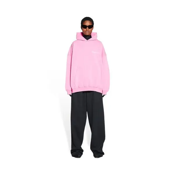 Balenciaga Large Fit Logo-print Cotton Hoodie