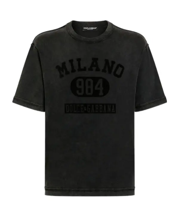 Dolce & Gabbana Dolce Gabbana Logo Printed Crewneck T-shirt - Black