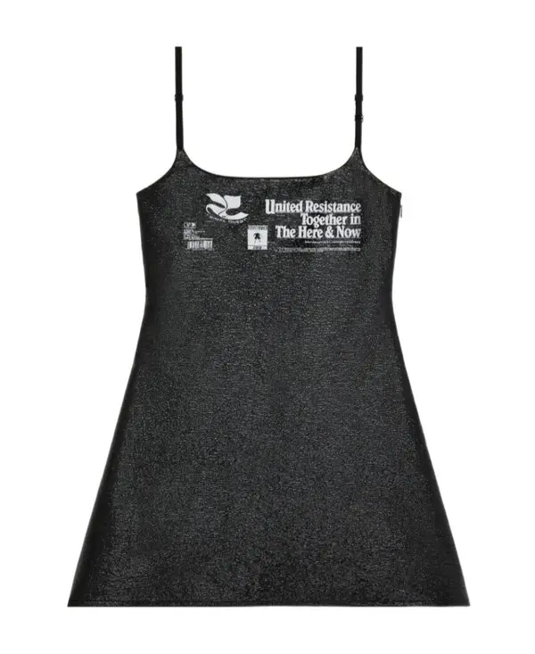 COURREGES Courrges Resistance Vinyl Mini Slip Dress - Black