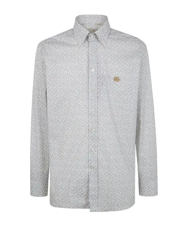 Etro Paisley-pattern Embroidered Shirt - Gray
