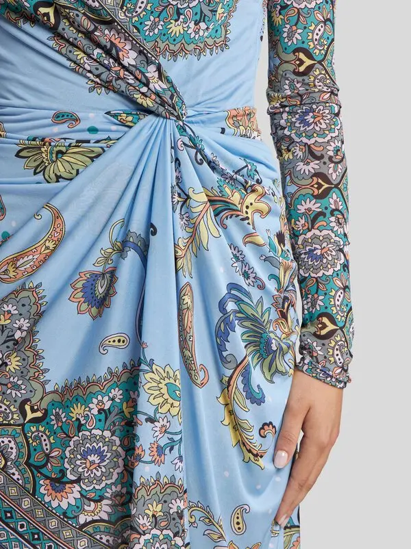 Etro Asymmetrical Printed Long Sleeve Dress