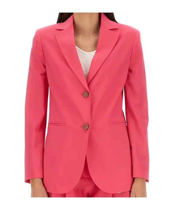 ALYSI Single-breasted Buttoned Blazer - Red