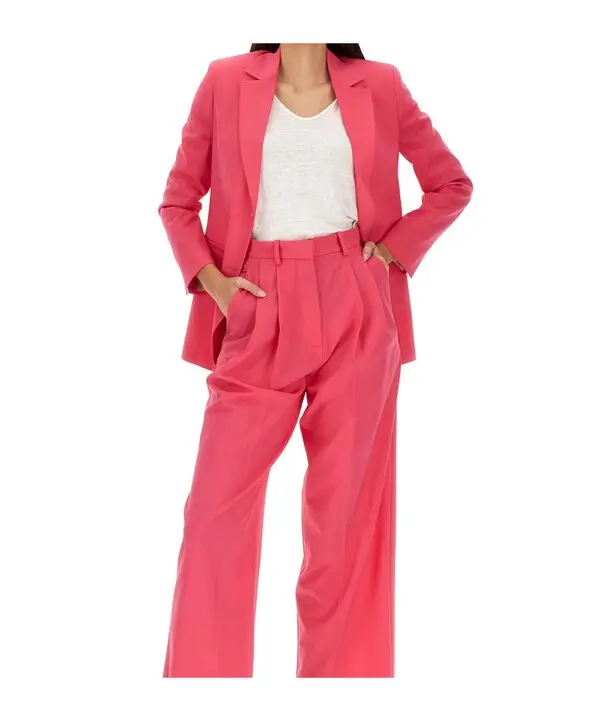 ALYSI Single-breasted Buttoned Blazer - Red