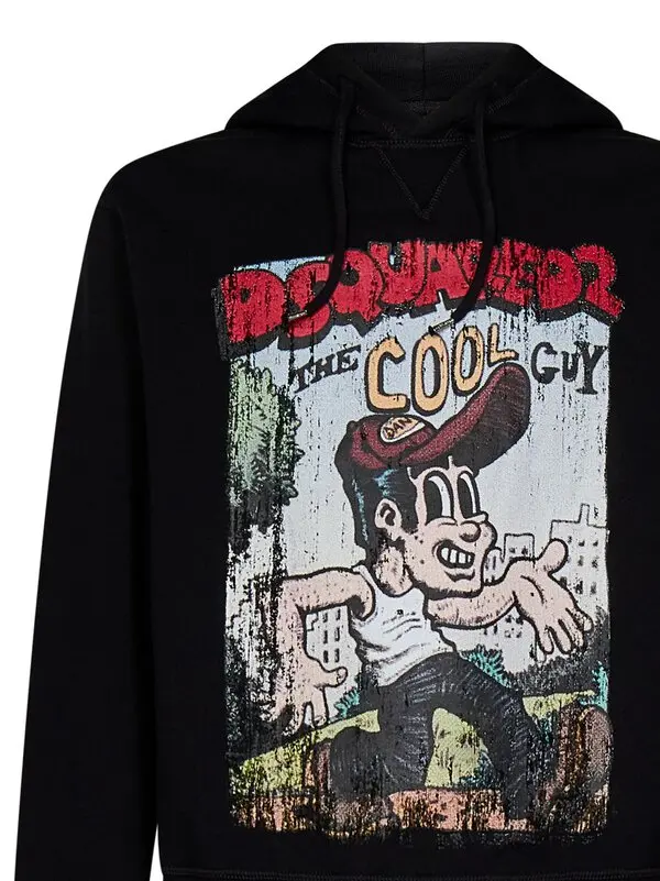 Dsquared2 Graffiti Printed Drawstring Hoodie