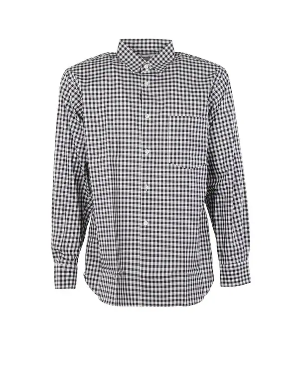 Comme Des Garçons Gingham-check Print Cotton Shirt - Gray