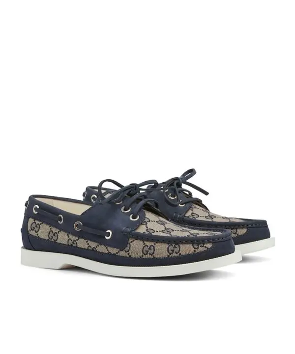 Gucci Gg Supreme Canvas Boat Shoes