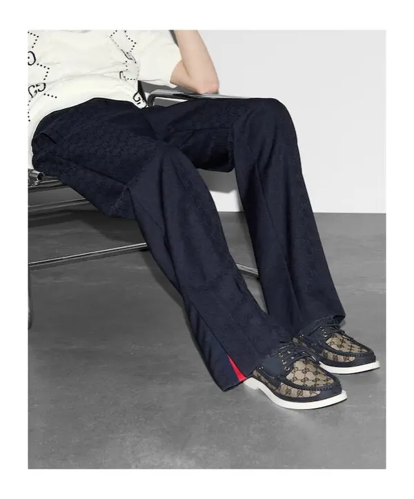Gucci Gg Supreme Canvas Boat Shoes